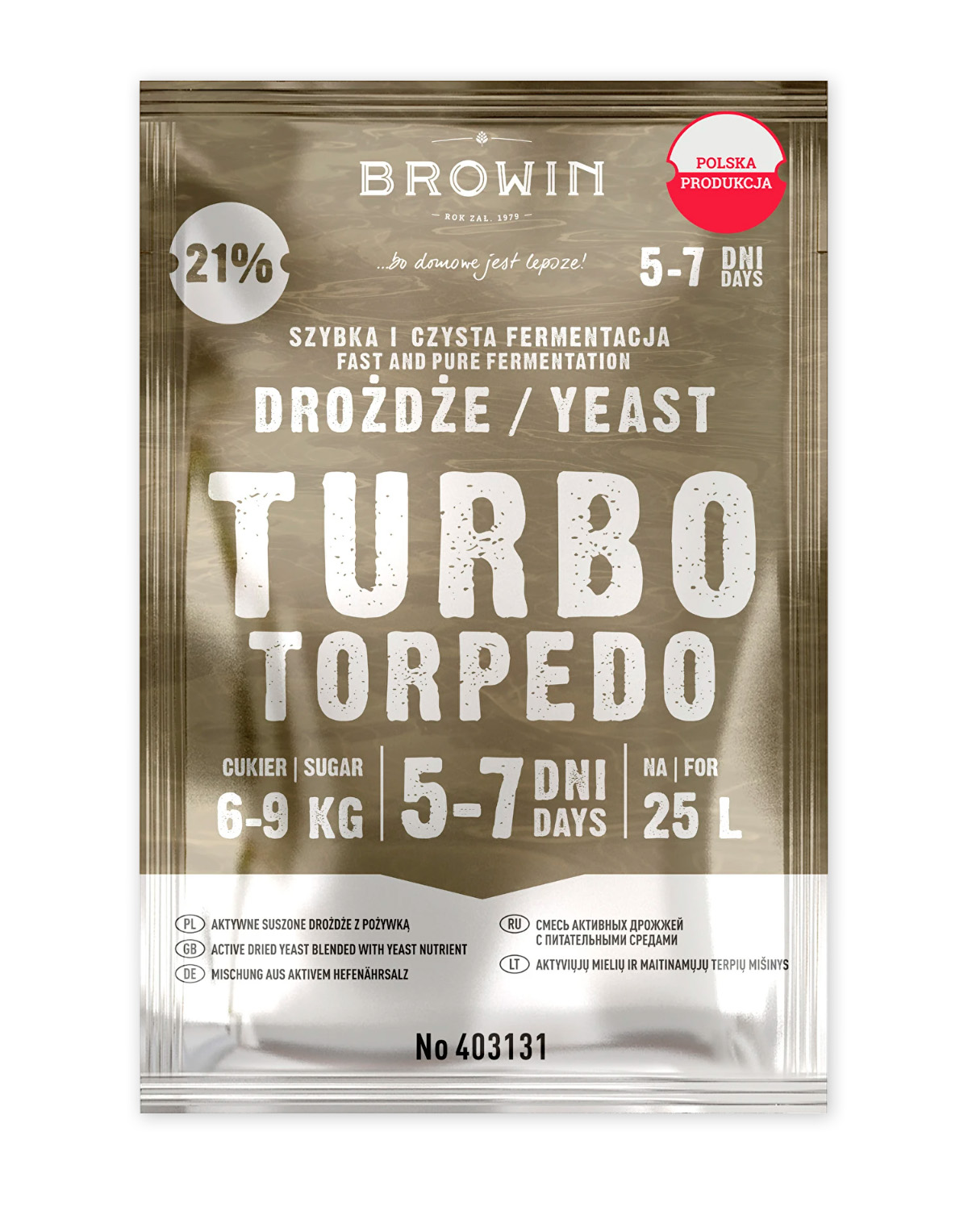 TURBO TORPEDO 5-7 dienas 21% turbo raugs 100g - aktualaspreces.lv